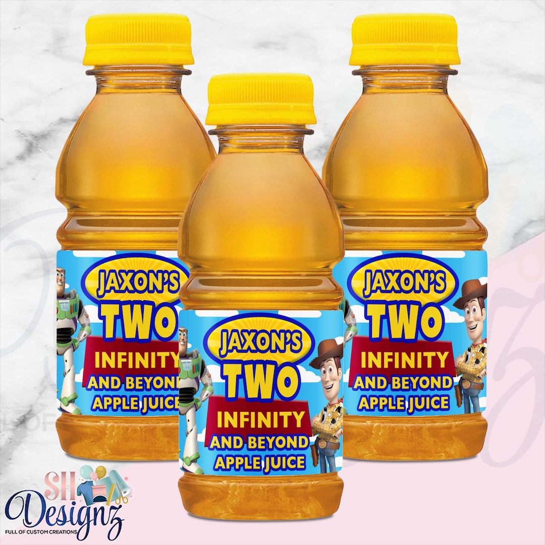 Two Infinity and Beyond Juice Labels, Toy Story Drink Labels, Buzz ...
