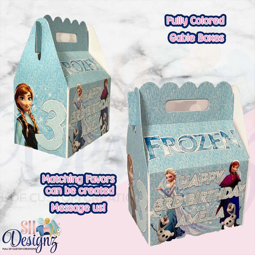 Frozen Birthday Party Gable Boxes, Frozen 2 Birthday Party Bags, Frozen ...