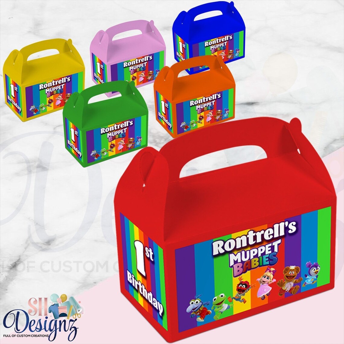 Muppet Babies Favor Bags Gable Boxes Favor Boxes Treat - Etsy