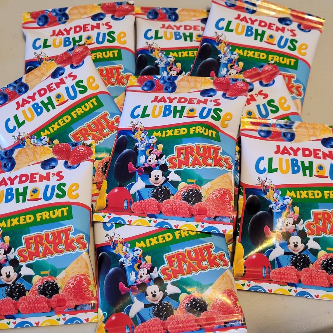 Mickey Mouse Clubhouse Birthday Party Fruit Snacks Mickey - Etsy