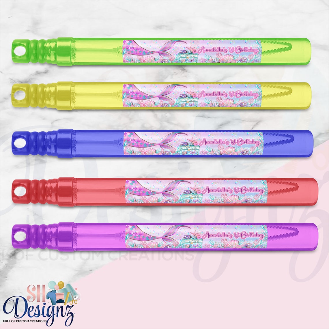 Mermaids Bubble Wand Labels- Under the Sea Labels- Mermaid Party- Under ...