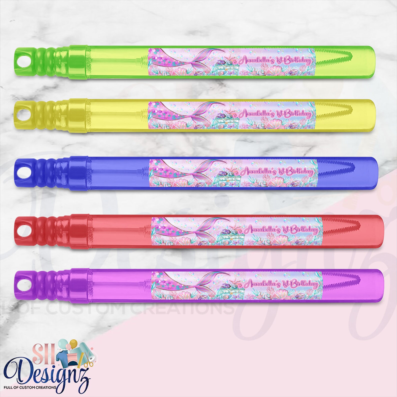 Mermaids Bubble Wand Labels- Under the Sea Labels- Mermaid Party- Under ...