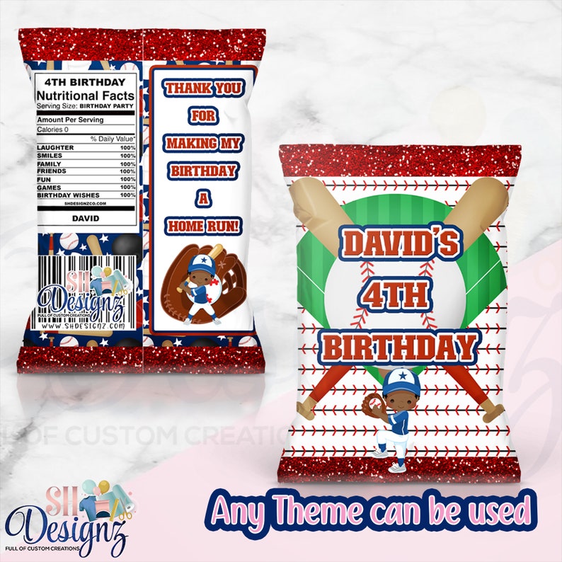 Baseball Chip Bags Birthday Party Baseball Party Baseball - Etsy