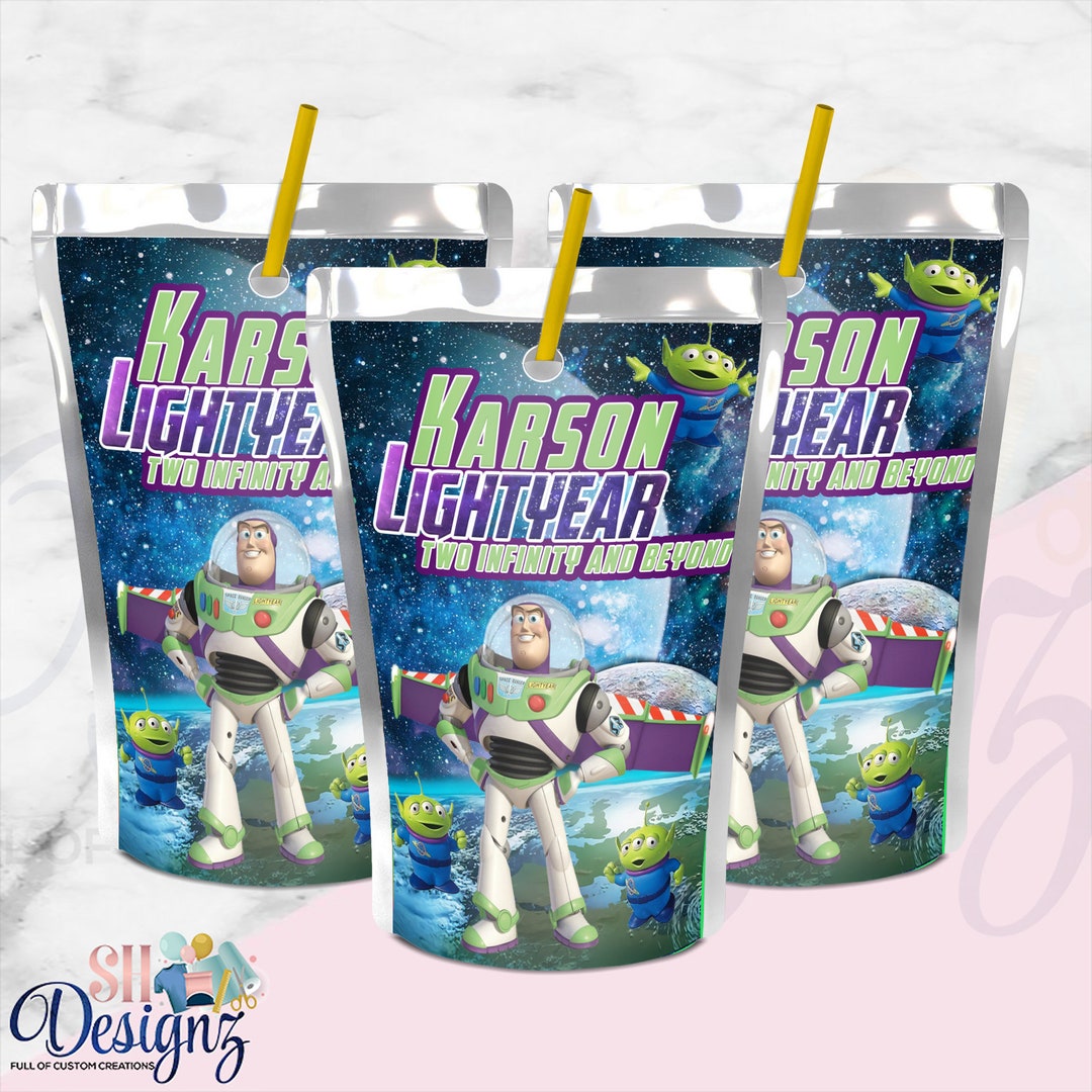 Two Infinity and Beyond Juice Labels, Toy Story Drink Labels, Buzz ...