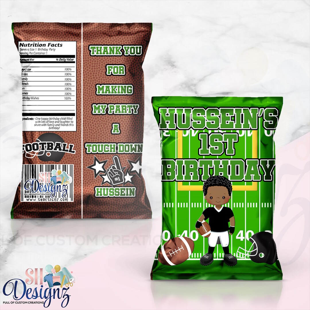 Football Chip Bags Birthday Party, Football Party, Football Theme ...