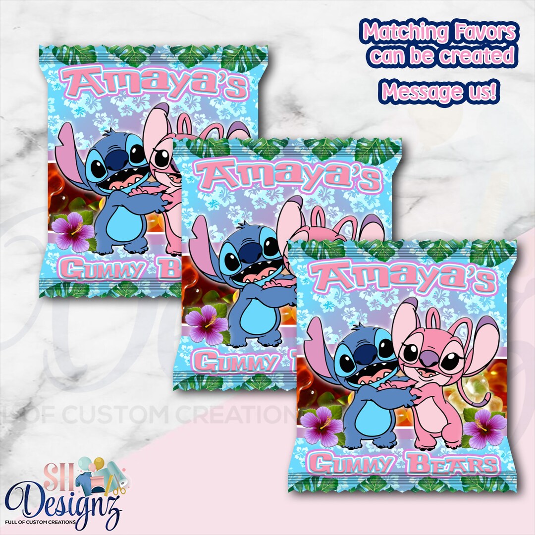 Lilo and Stitch Birthday Party Gummy Bears Snacks, Lilo and Stitcha ...