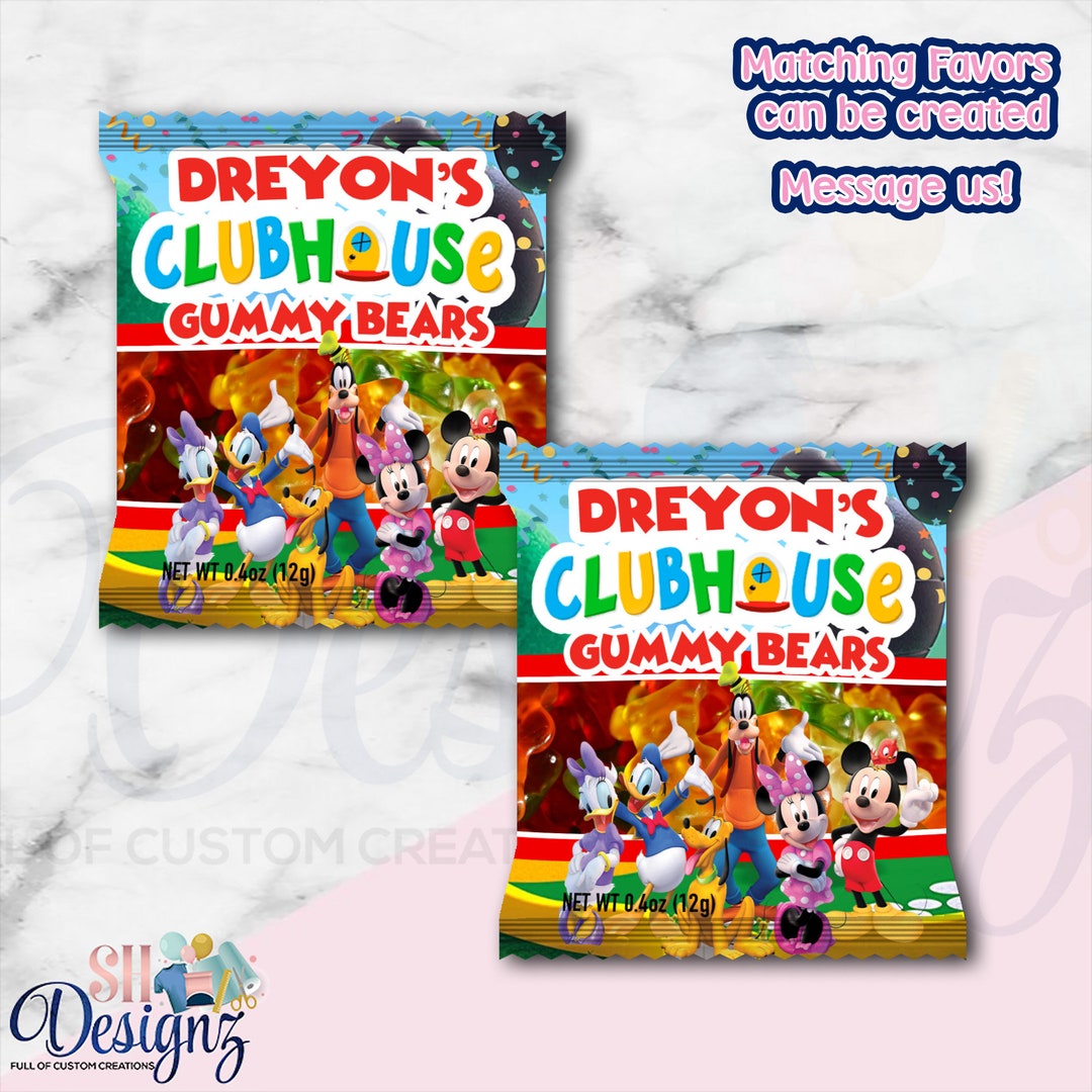 Mickey's Clubhouse Birthday Party Gummy Bears Snacks, Bmickey's ...
