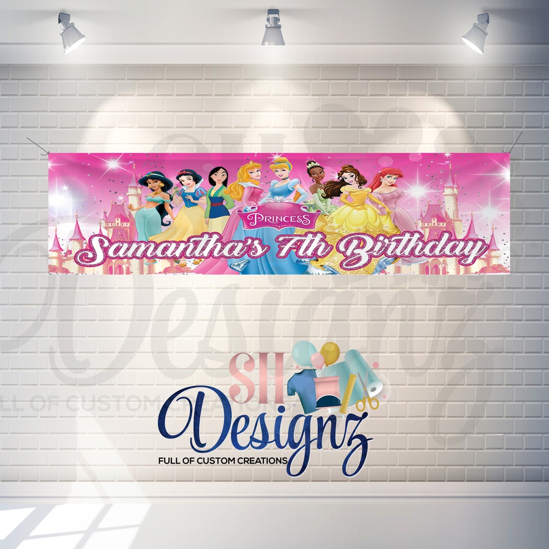 Princess Birthday Banner Princess Birthday Party Princess Birthday ...