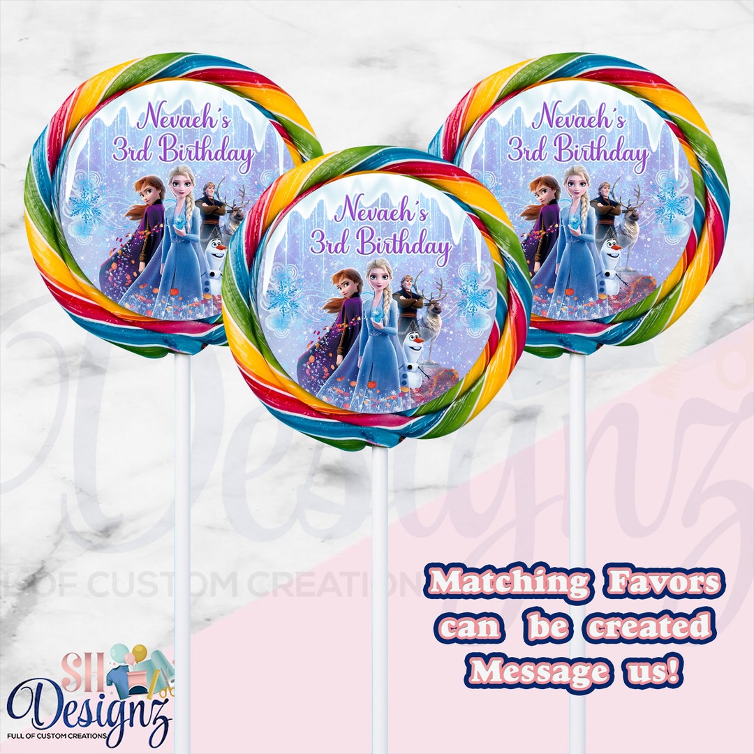 Frozen Birthday Party Lollipop Labels, Frozen 2, Frozen 2 Birthday ...