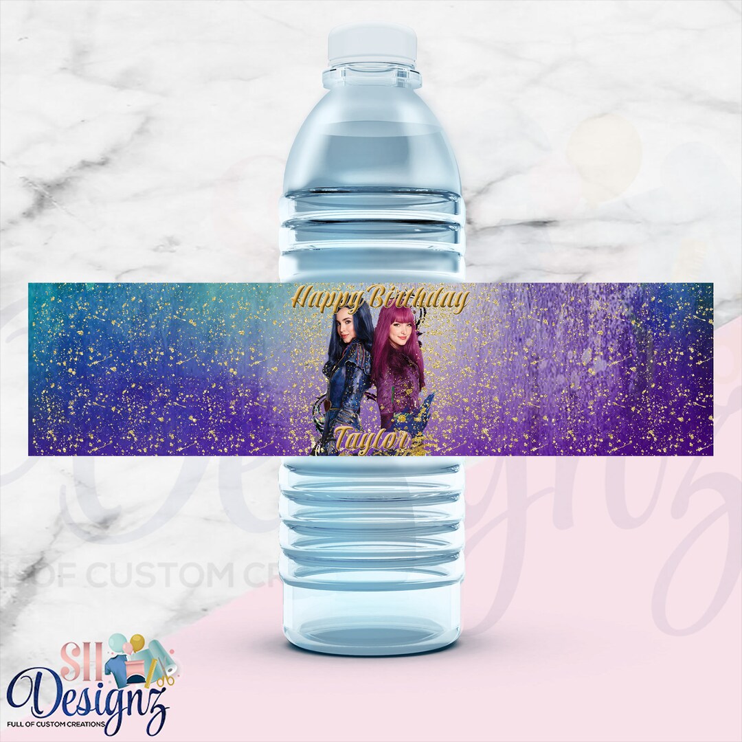 Descendants Theme Birthday Party Drink Labels, Descendants 2 Party ...