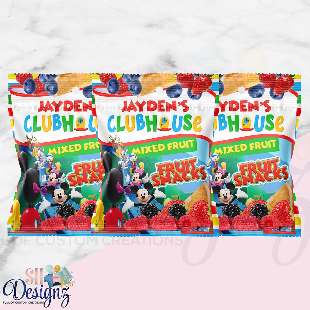 Mickey Mouse Clubhouse Birthday Party Fruit Snacks, Mickey Mouse ...