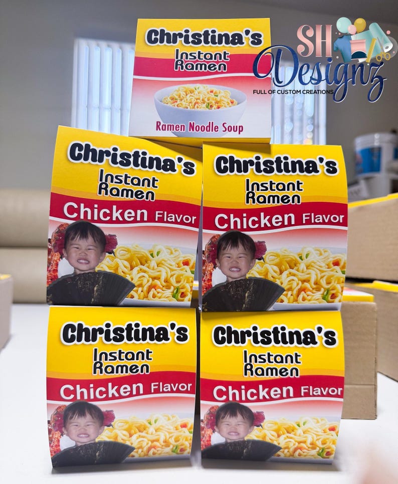 Custom Ramen Noodle Packets & Cups | Personalized Party Favors ...