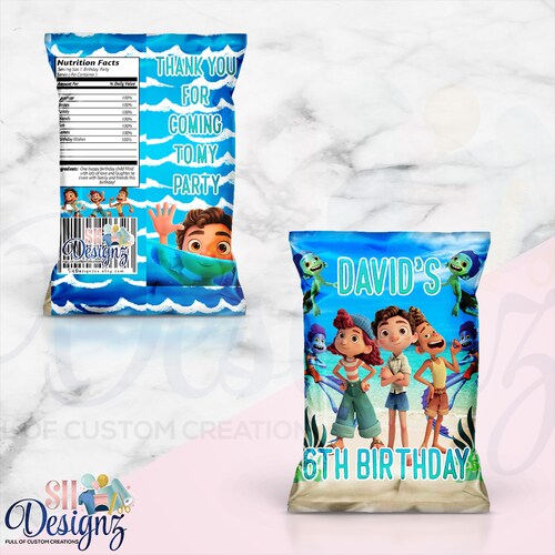 Luca Birthday Party Chip Bags Luca Luca Theme Luca Party - Etsy