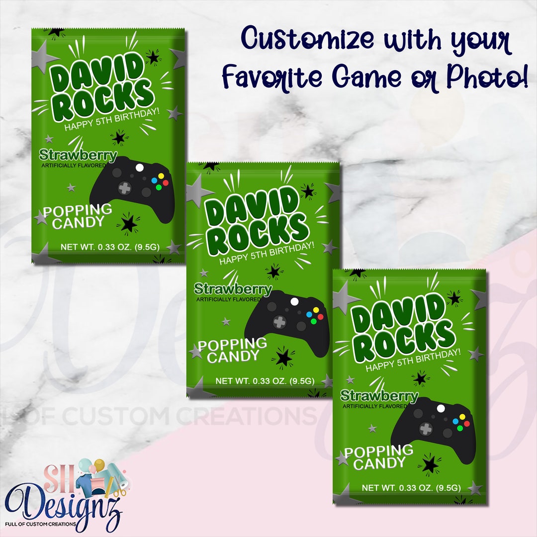Video Game Birthday Party Themed Pop Rocks Candy Treats Video Game ...