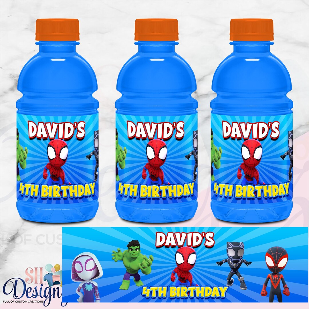 Spidey and Friends Birthday Party Sports Labels, Spidey and Friends ...