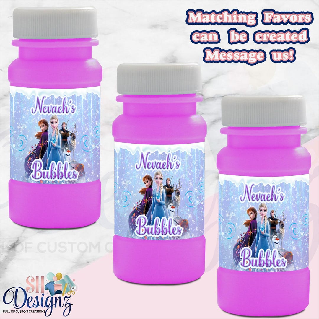 Frozen 2 Party Bubble Labels- Frozen 2 Birthday Bubble Wrappers- Frozen ...