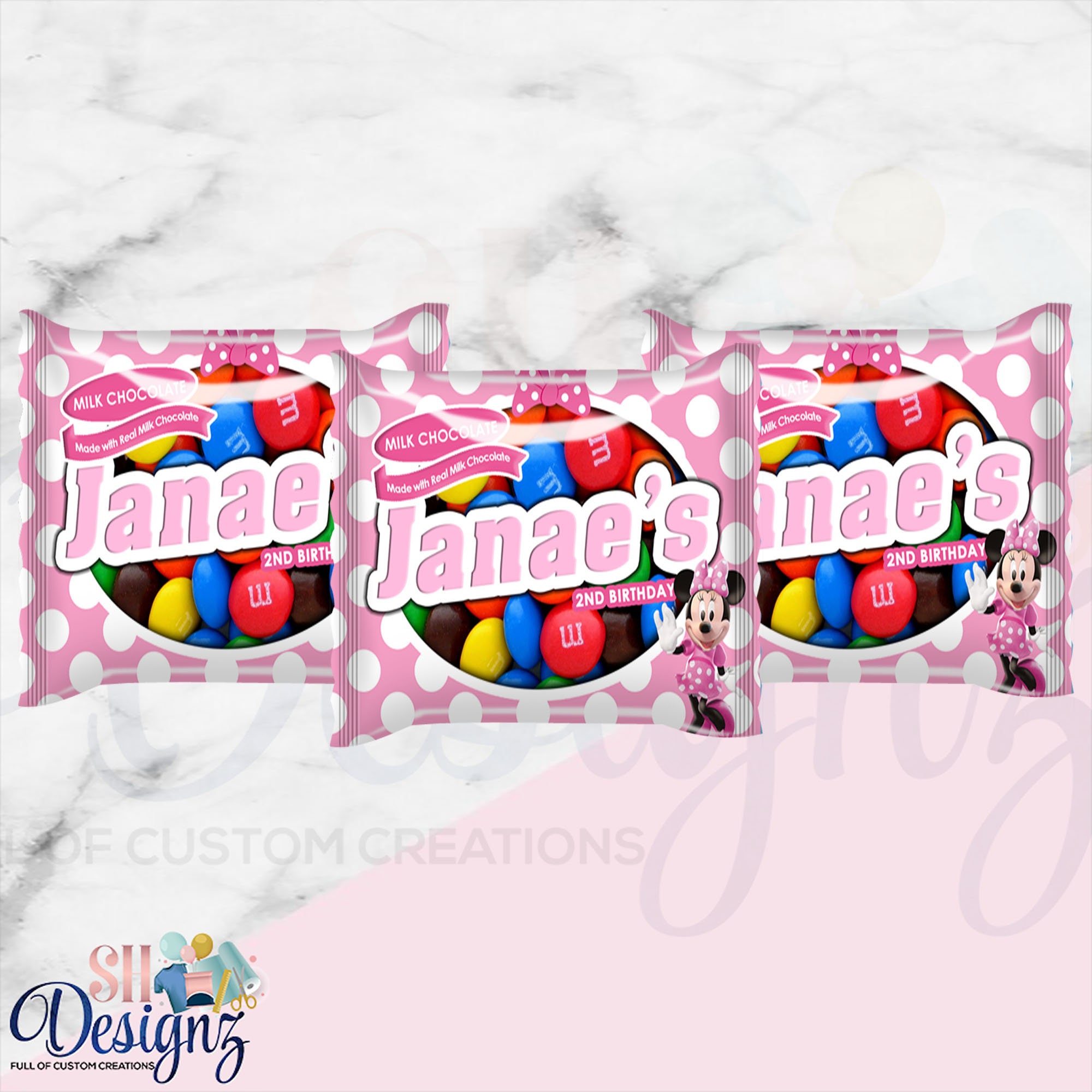 Minnie Mouse Birthday Party Chocolate Candies Minnie Mouse - Etsy