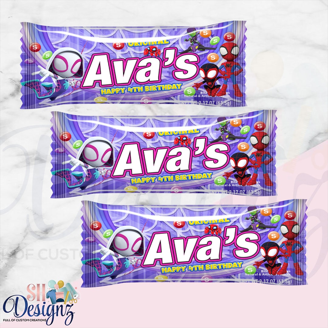 Ghost Spider Spidey and His Amazing Friends Birthday Party Candies ...