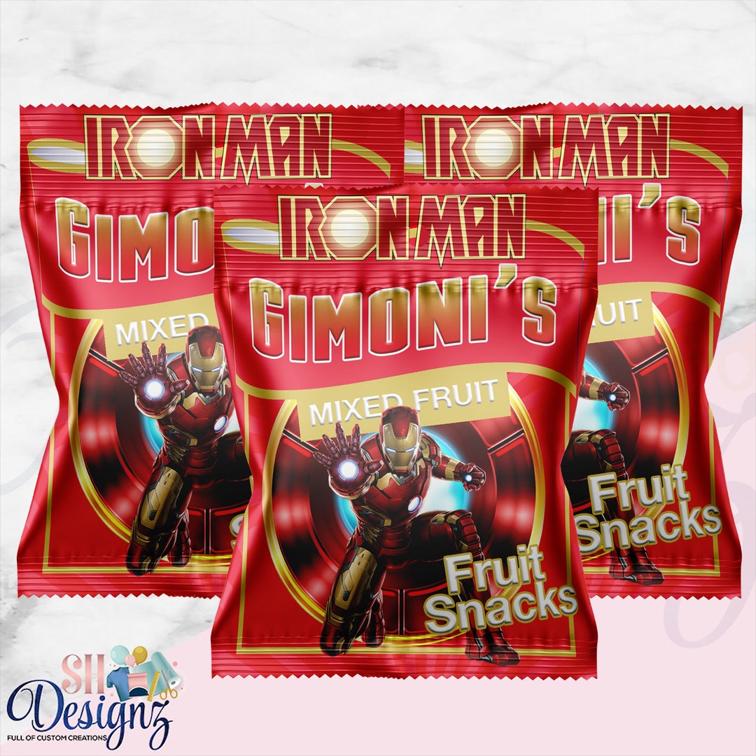 Ironman Birthday Party Candies Favors Treats, Ironman Party, Ironman ...