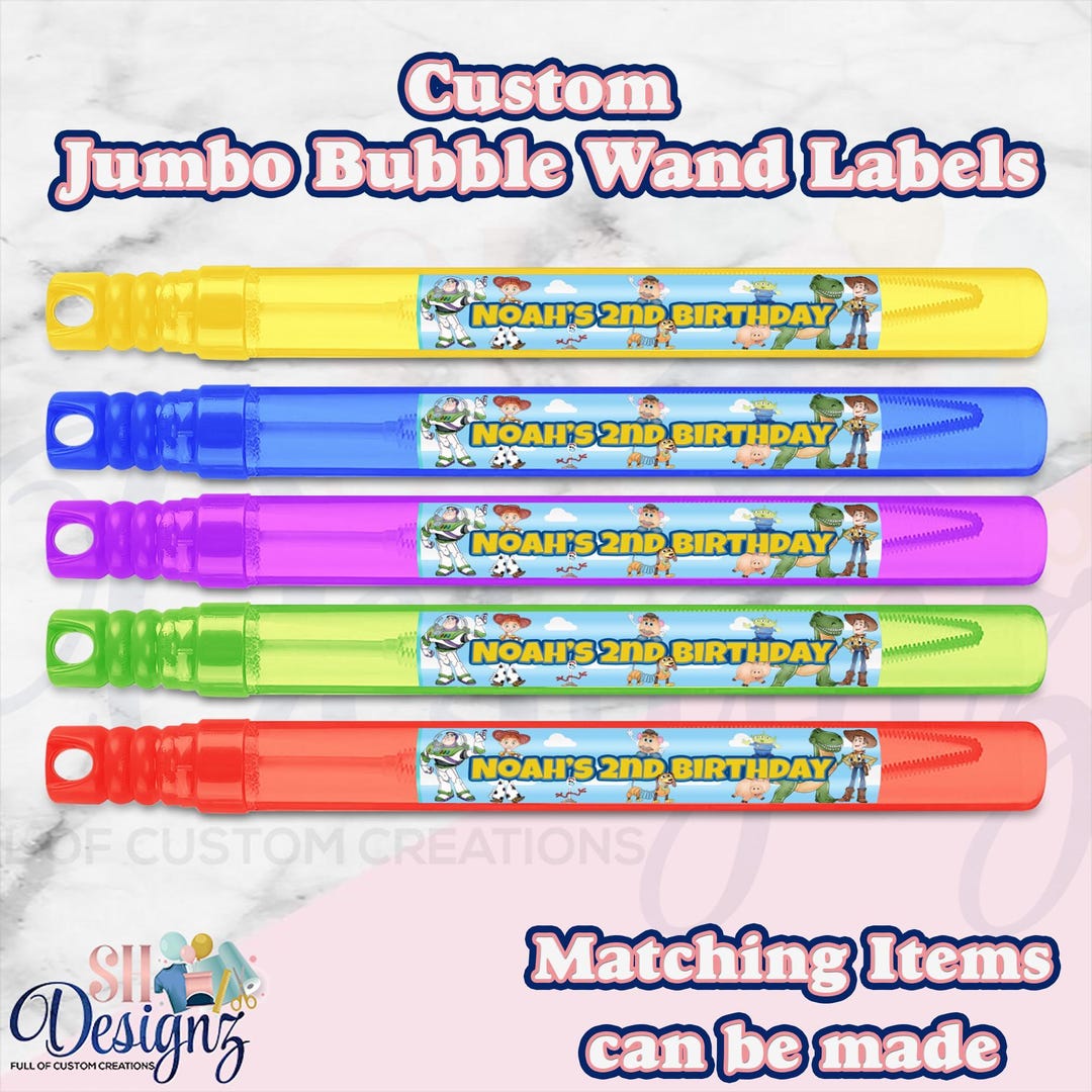 Toy Story Bubble Wand Labels: Buzz Lightyear, Woody, Pizza Planet - Etsy