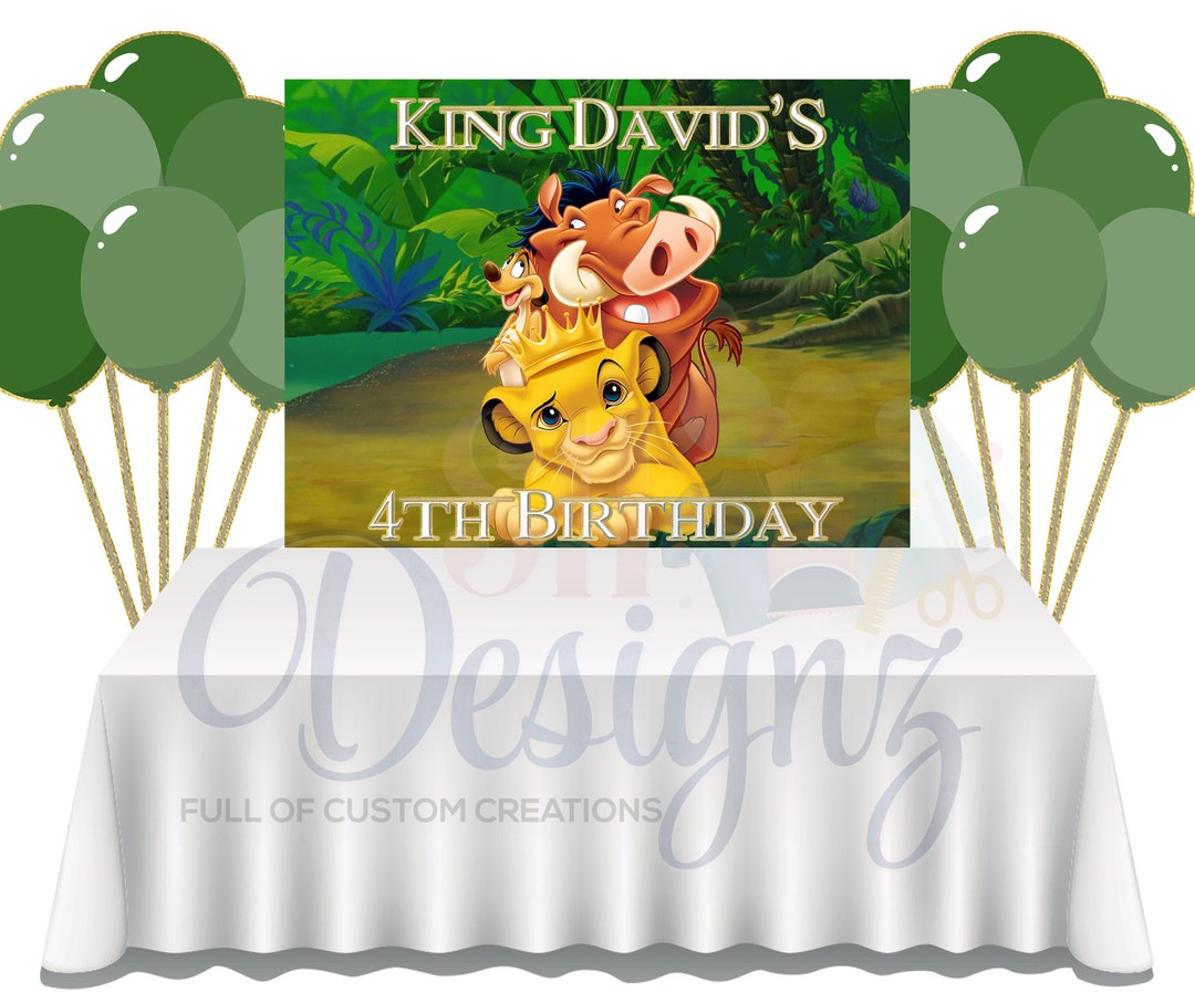 Lion King Birthday Backdrop Banner- Simba Backdrop Banner- Lion King ...