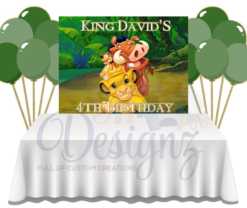 Lion King Birthday Backdrop Banner Simba Backdrop Banner - Etsy