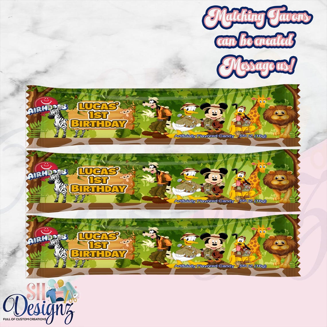 Mickey Mouse Safari Taffy Candy, Mickey Mouse Birthday Party-mickey ...