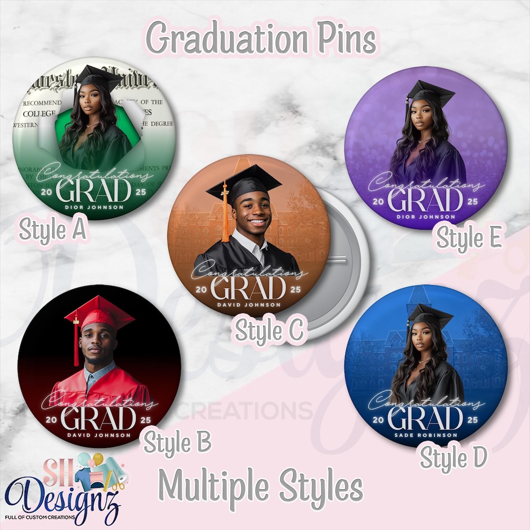 Graduation Buttons - Graduation-grad Party- High School Graduate ...