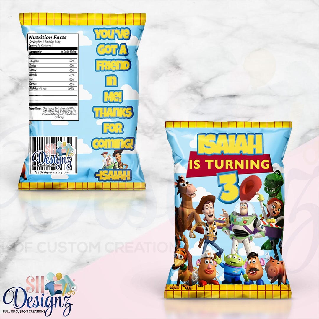 Toy Story Birthday Party Chip Bags, Toy Story Birthday Party Favors ...