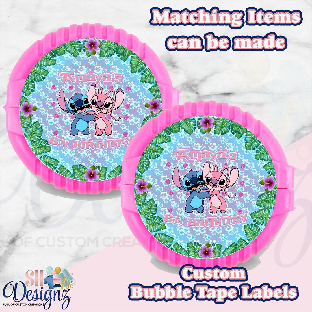 Stitch Birthday Bubble Gum, Stitch and Angel Birthday Party, Lilo and ...