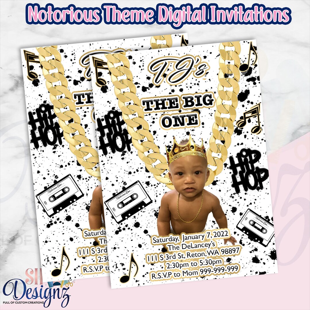 Notorious One Invitations, the Big ONE Birthday Invitations - Notorious ...