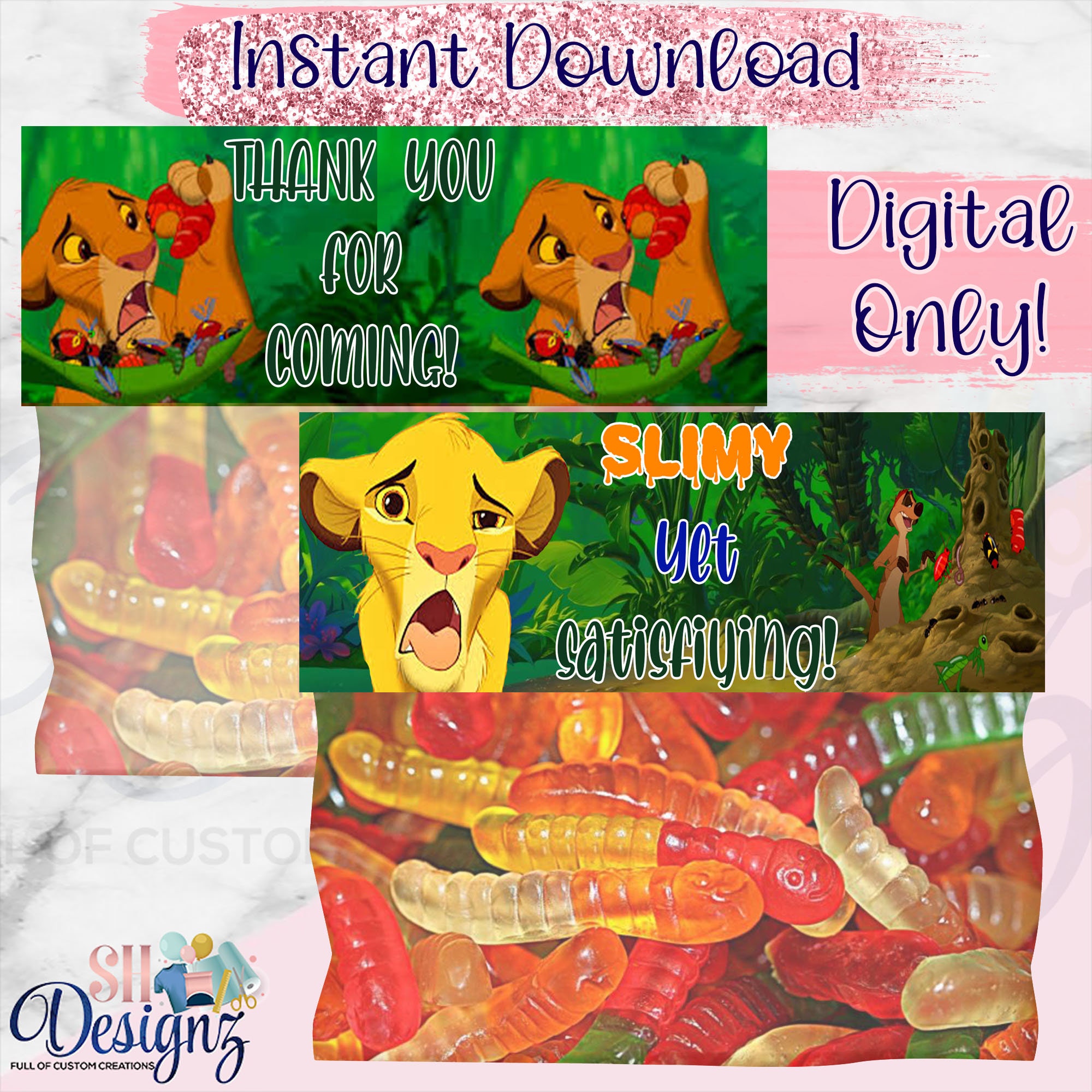 Lion King Treat Bag Labels Lion King Birthday Party Lion Etsy Australia