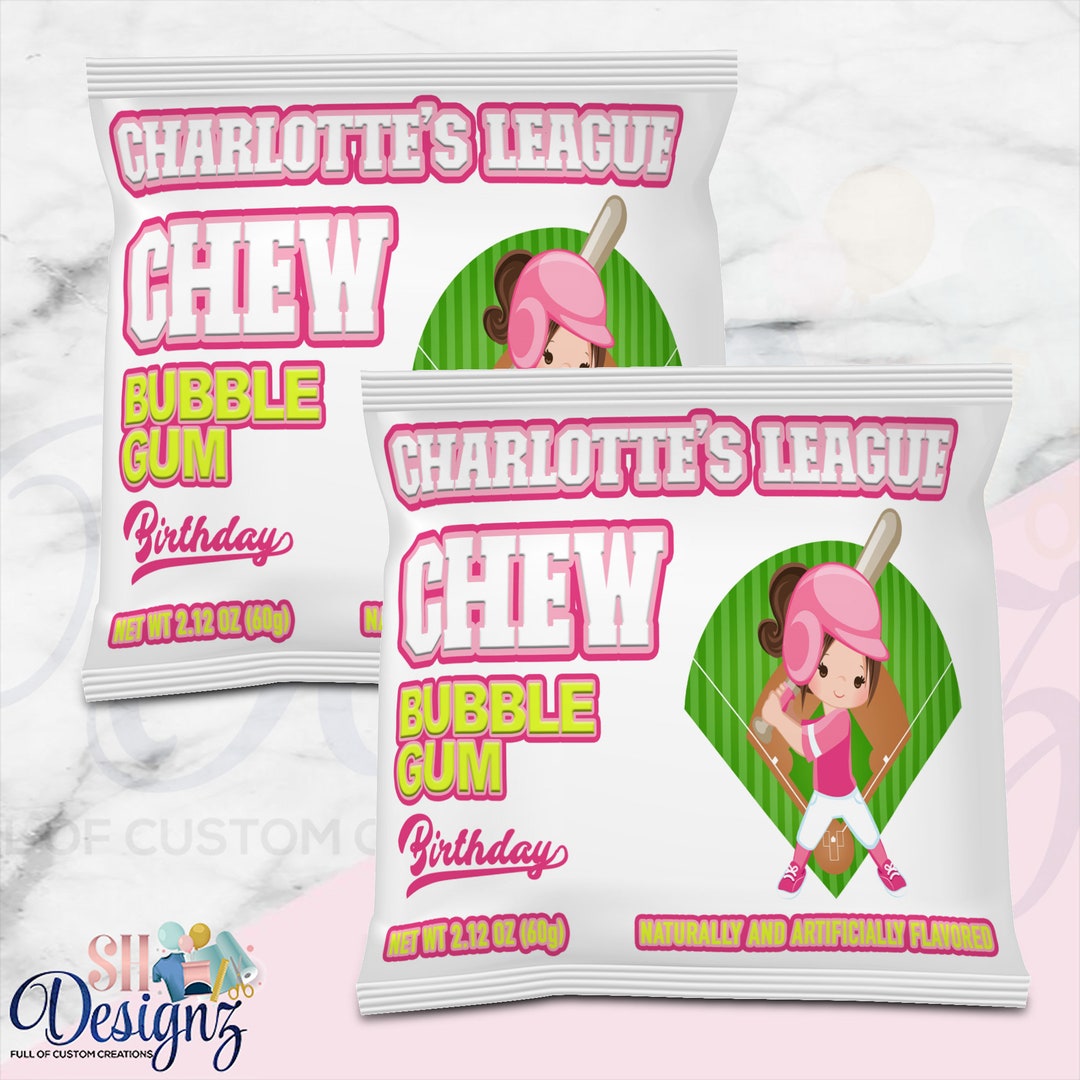 Softball Bubble Gum - Softball Party - Softball Birthday - Softball ...