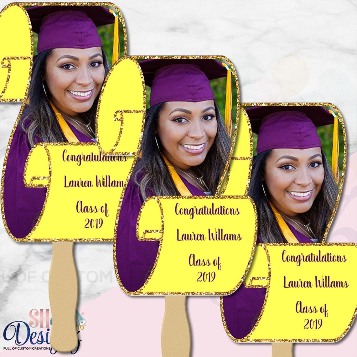 Graduation Fans Graduation Scroll-grad Party High School - Etsy