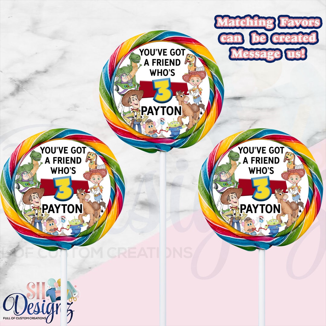 Look Who's 3 Lollipop Labels, Toy Story Drink Labels, Buzz Lightyear ...