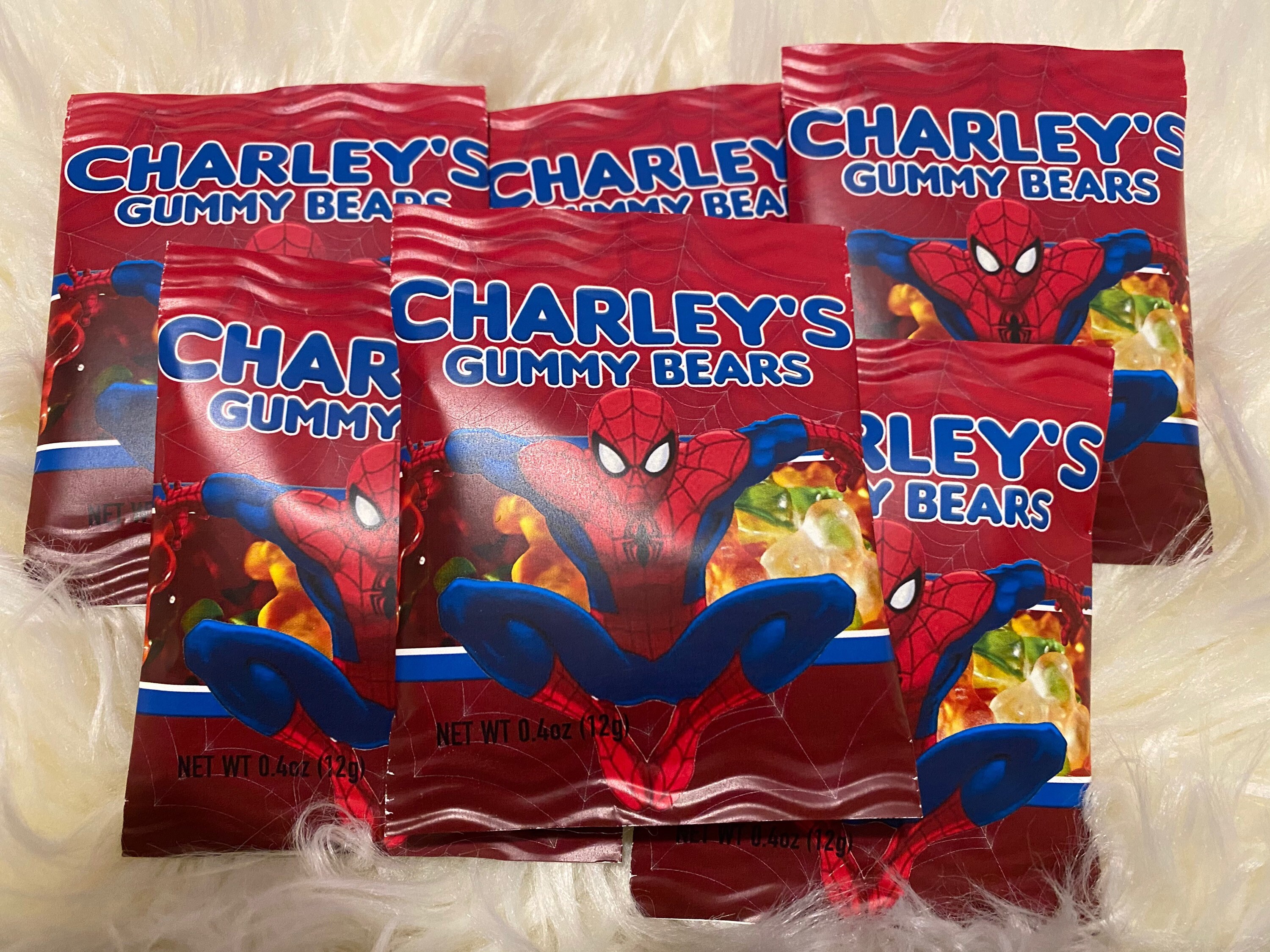 Spiderman Birthday Party Gummy Bear Snacks Favors Treats - Etsy