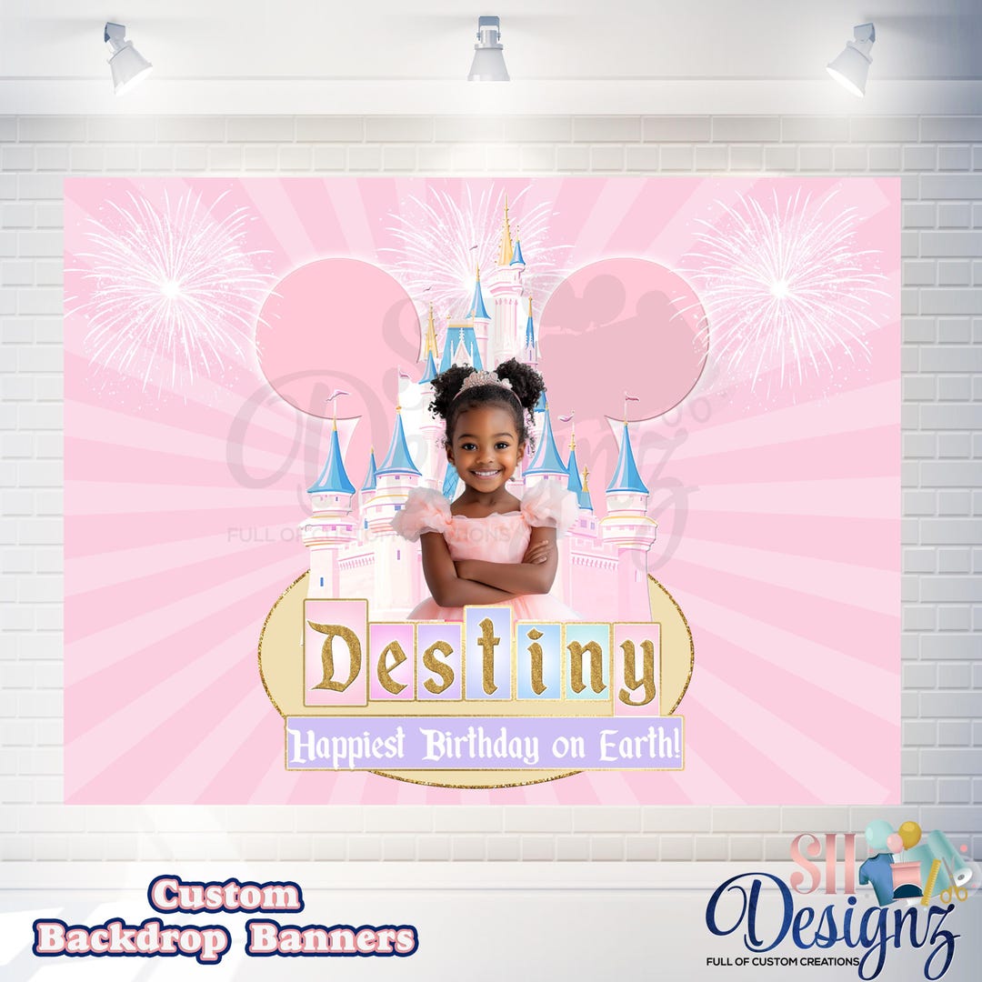 Disneyworld Birthday Backdrop Banner, Disneyland Party , Disneyland ...