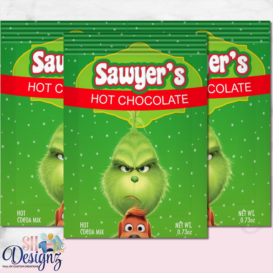 Christmas Party Hot Cocoa Packets Wrappers Snacks Favors Treats ...