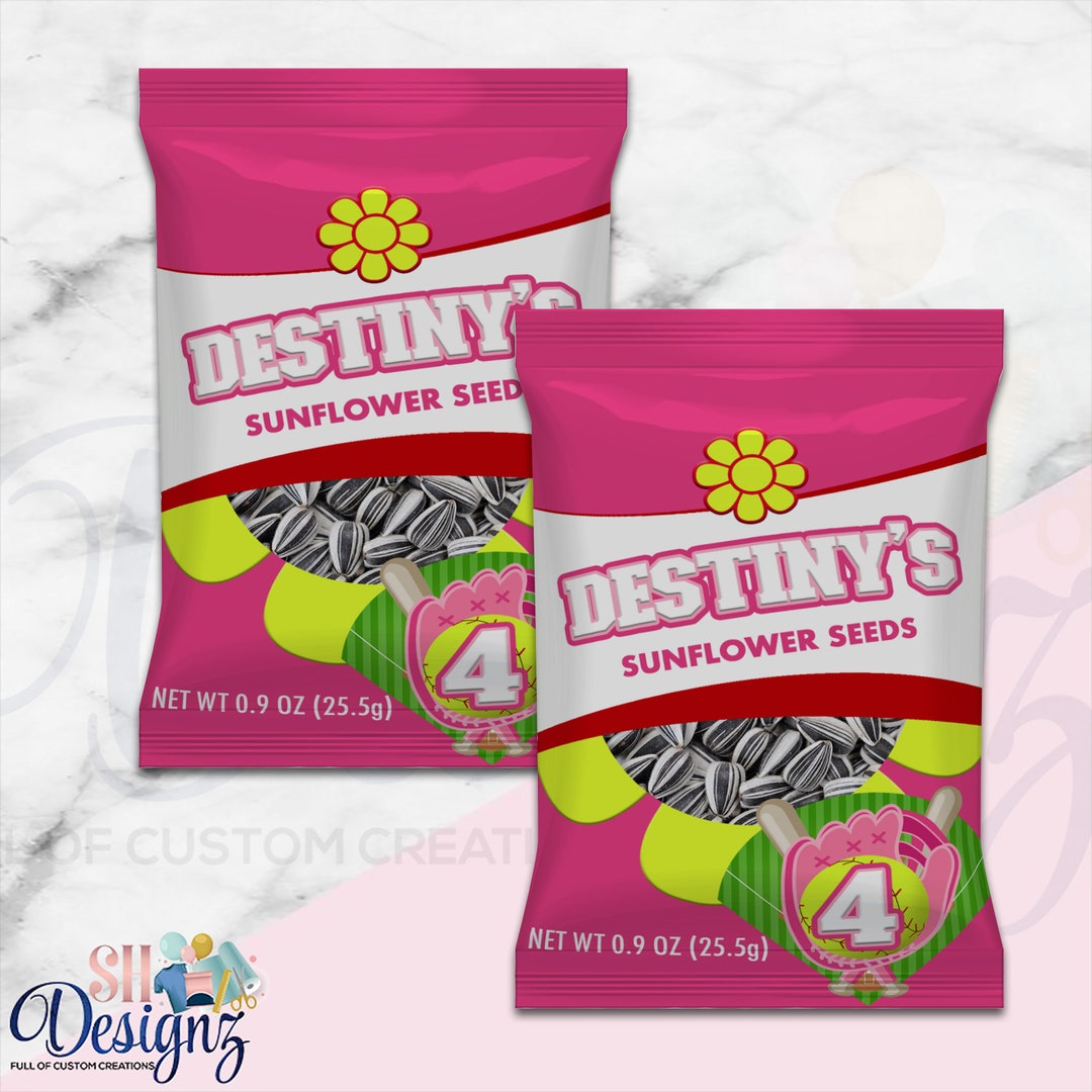 Softball Sunflower Seeds- Softball Party - Softball Birthday - Softball ...