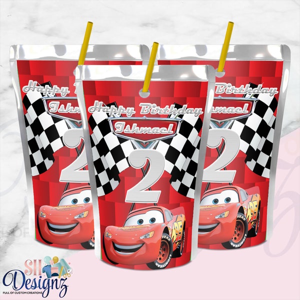 Lightning Mcqueen Drink Labels - Etsy