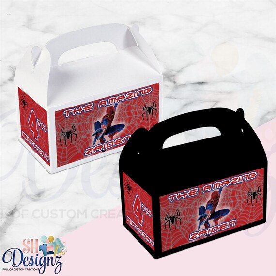Spiderman Birthday Party Gable Boxes Snacks Favors Treats - Etsy