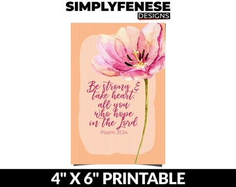 Psalm 31:24 Be Strong and Take Heart Arrow Design Bible - Etsy
