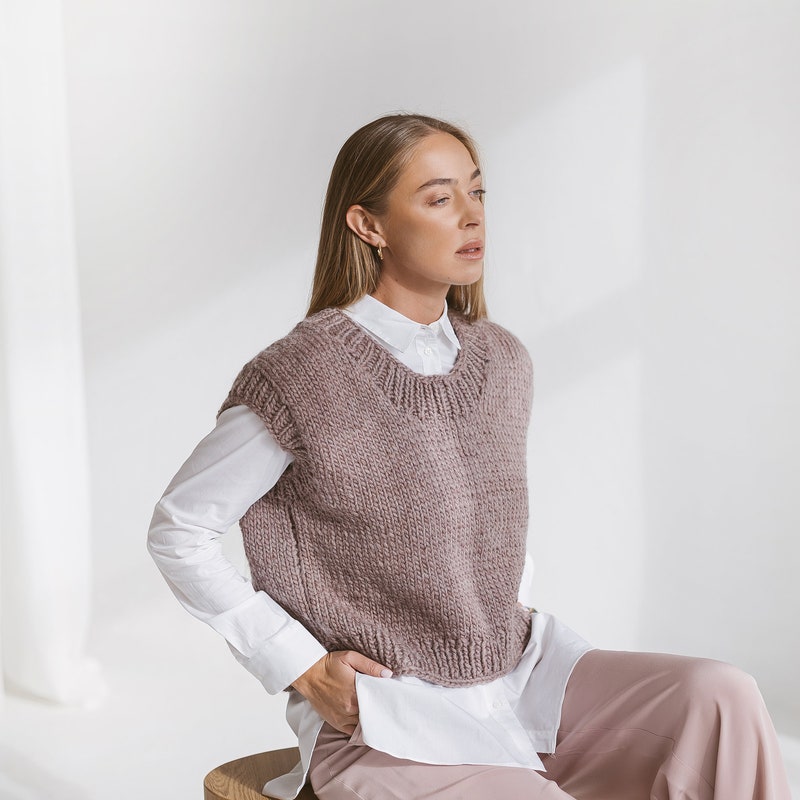 Women Knitted Gilet - Etsy UK