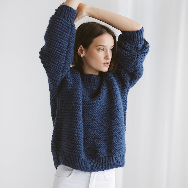Royal Blue Chunky Sweater - Etsy