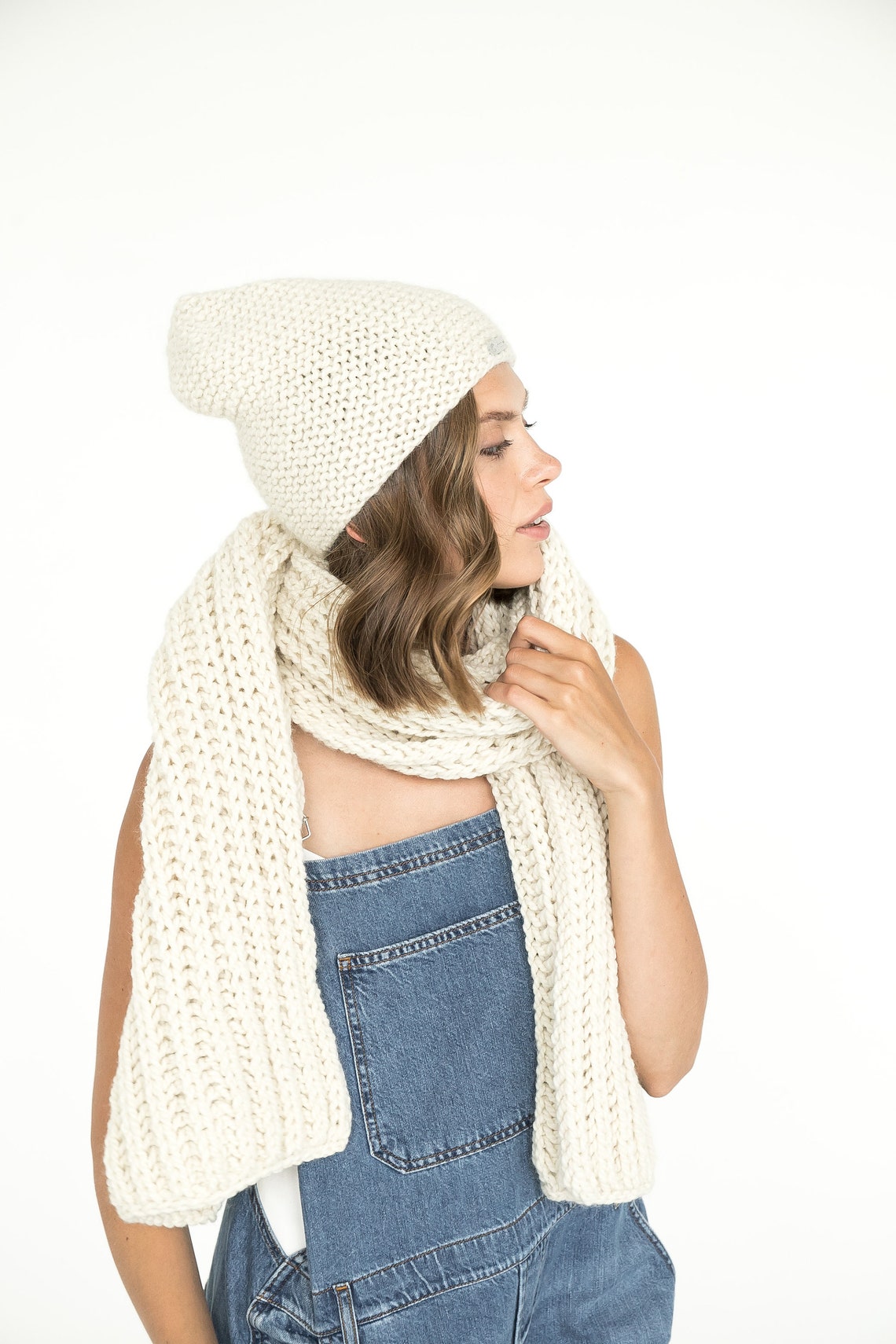READY TO SHIP. Knit Hat and Scarf Set. Lovely Women's Alpaca Scarf and ...