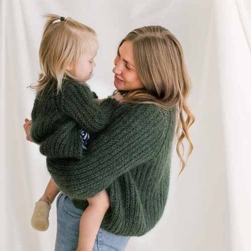 Matching Mommy and Me Mohair Cardigans Mother Daughter Alpaca - Etsy