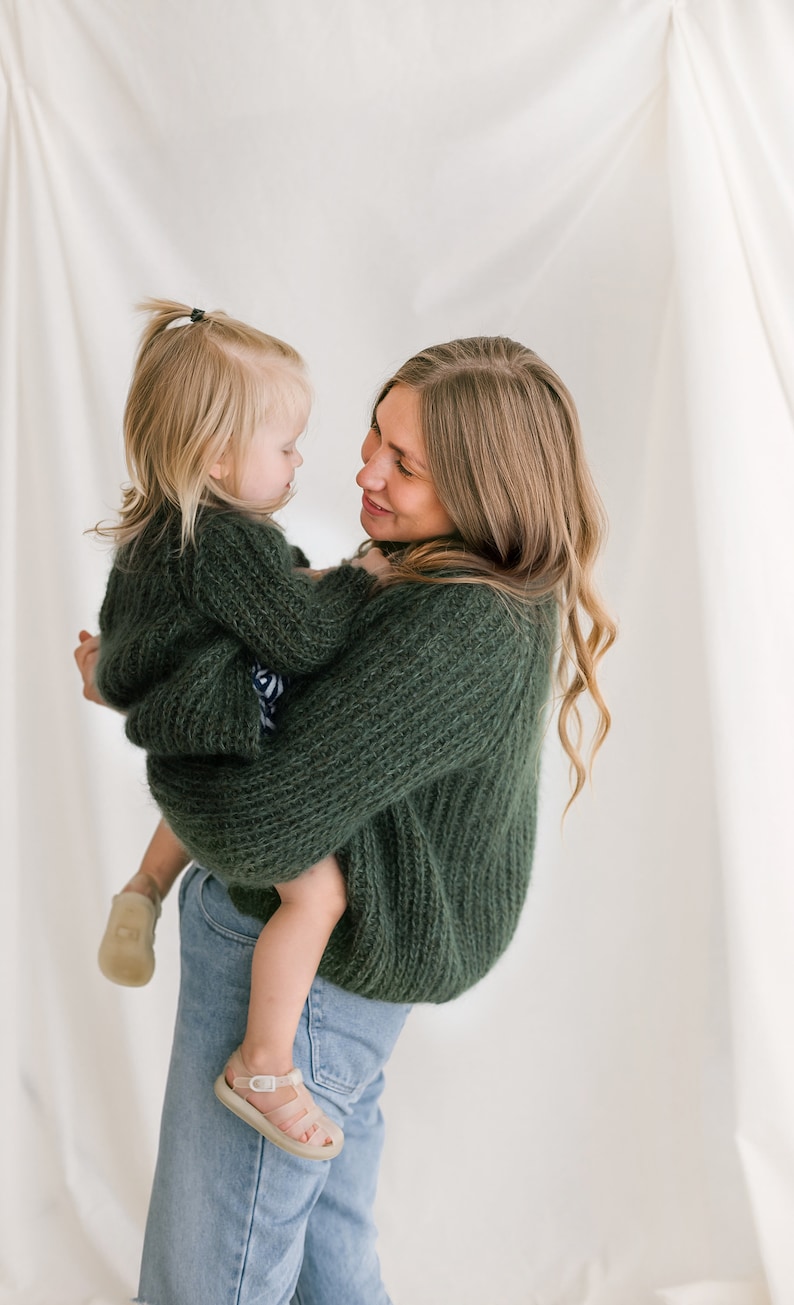 Matching Mommy and Me Mohair Cardigans, Mother Daughter Alpaca Sweaters ...
