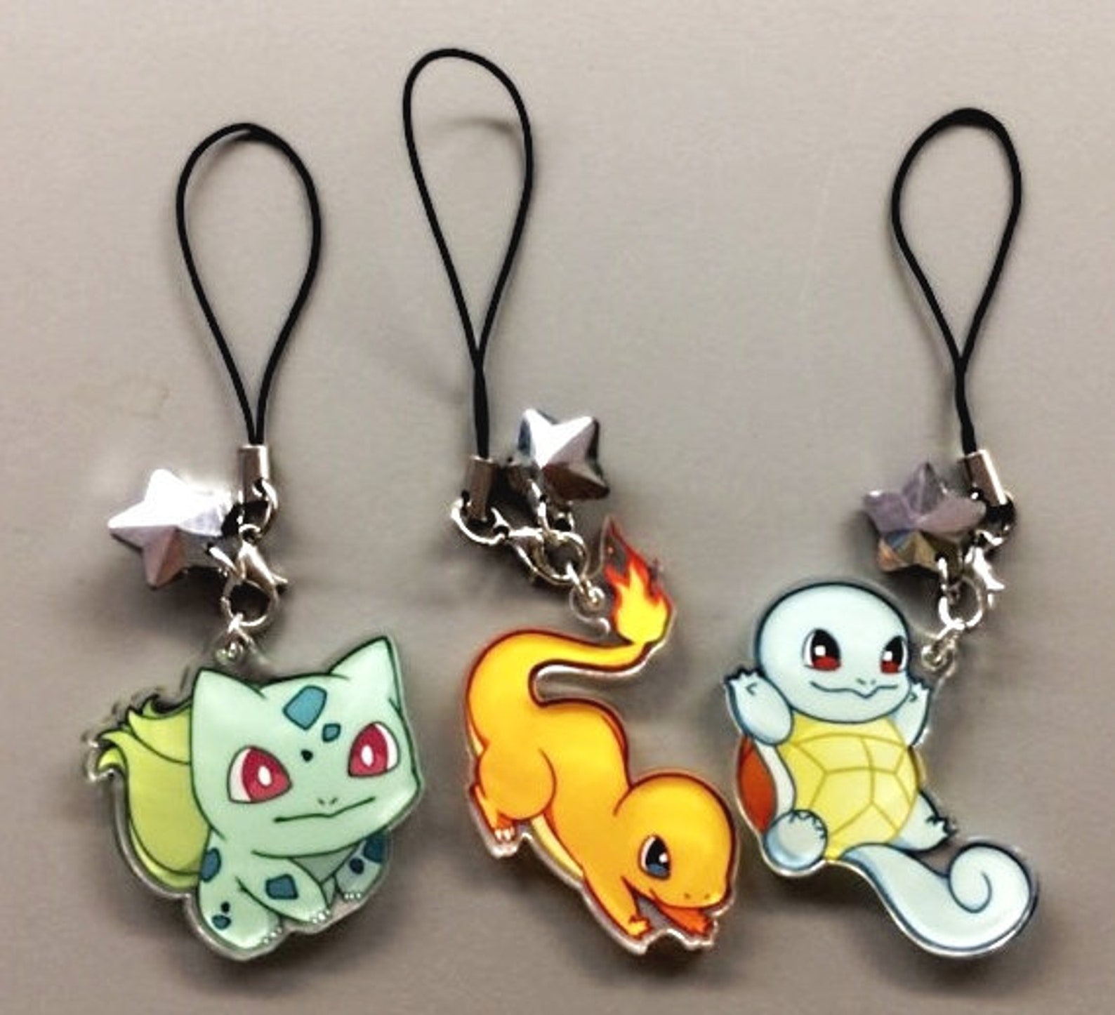 Pokémon Kanto Starter Set Phone Charm Keychains 1.5 bulbasaur ...