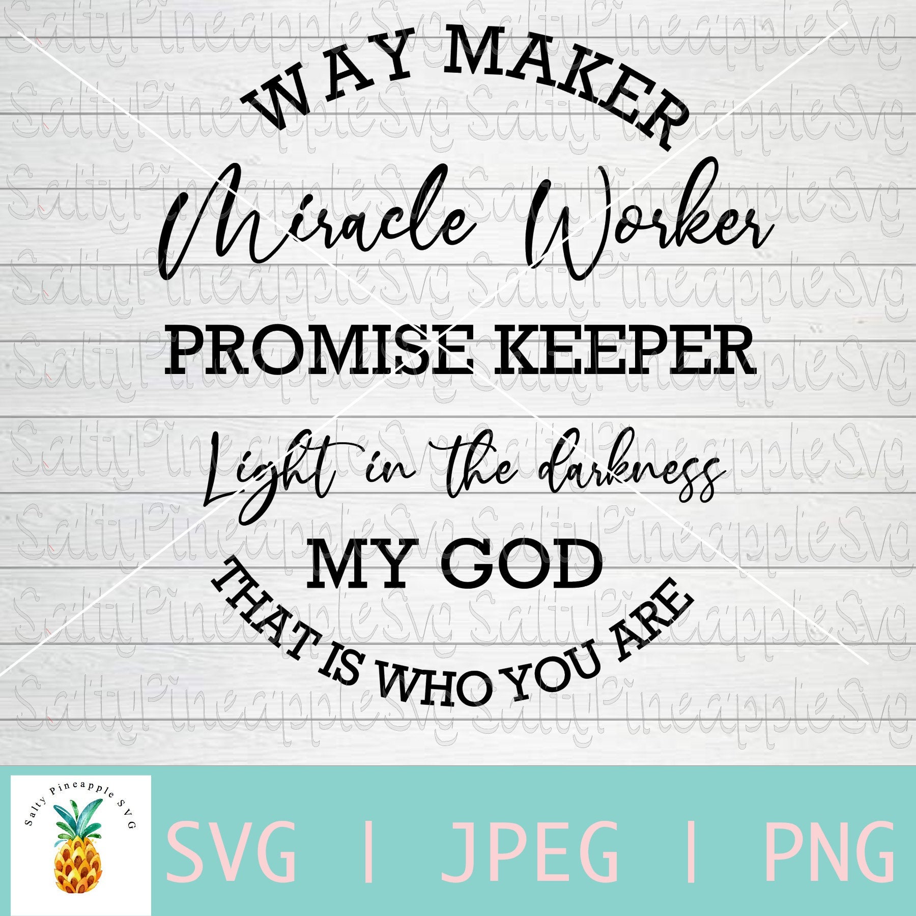 Waymaker SVG Miracle Worker SVG Downloadable Vinyl Cut Scan - Etsy
