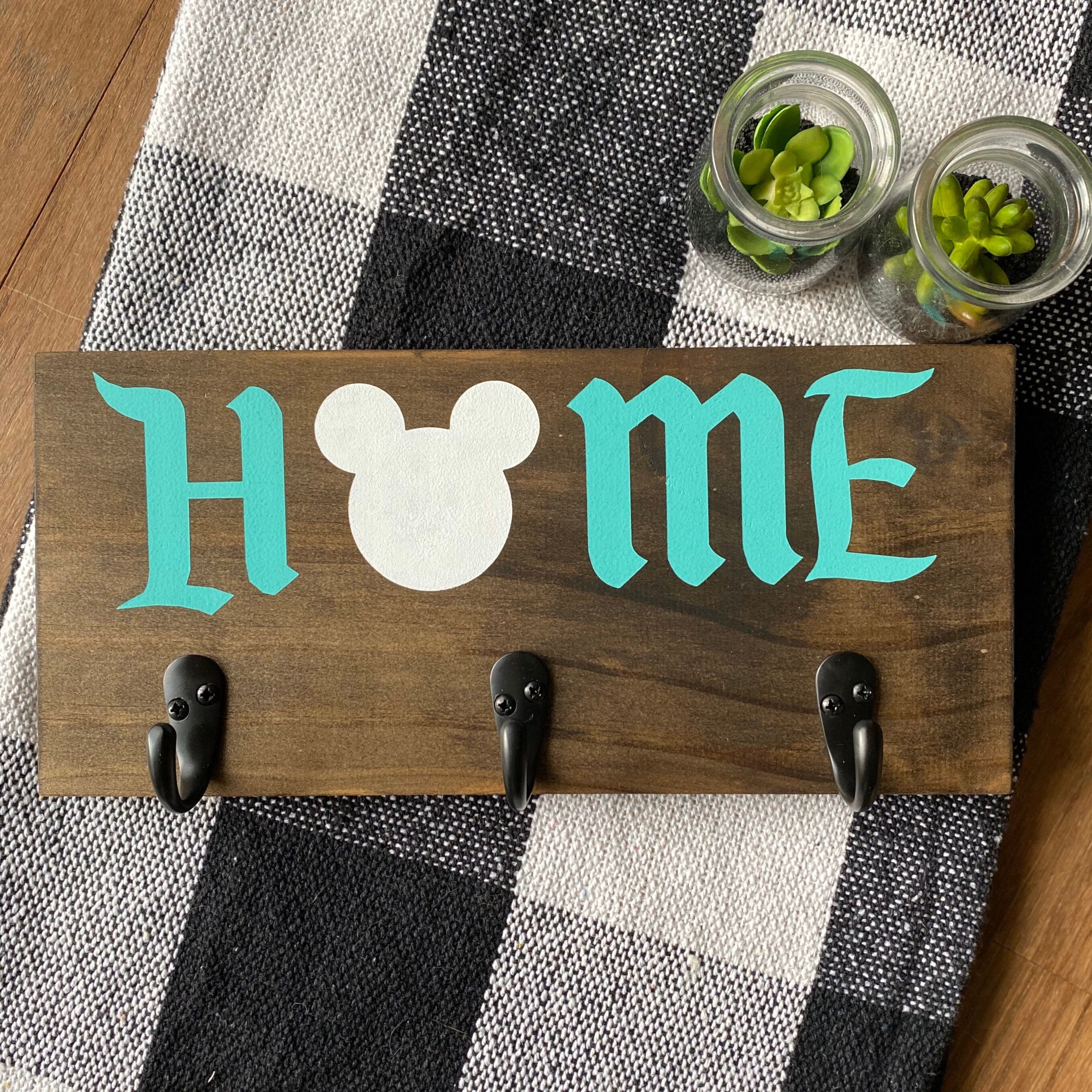 Key Rack HOME Disney Inspired Custom Home Rustic | Etsy
